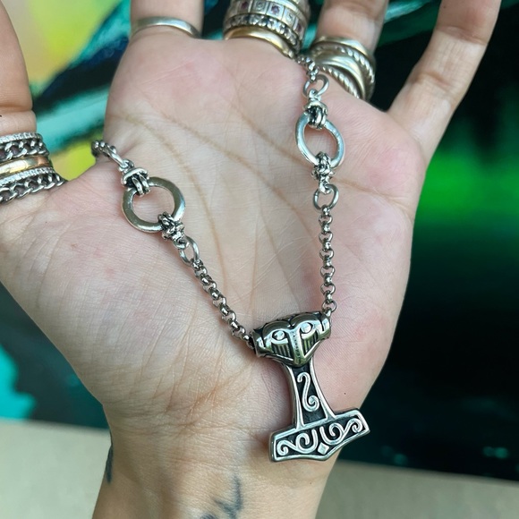 Silverskylight | Jewelry | Thor Hammer Necklace Stainless Steel ...